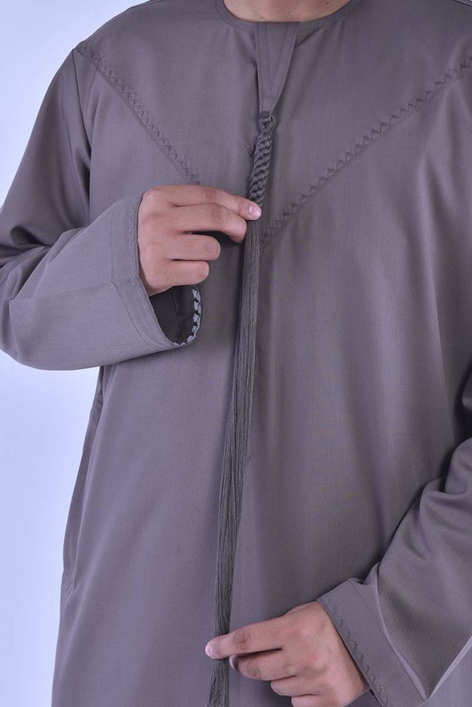 Pastel Brown Kandura - Emirati Jubba - alqamees
